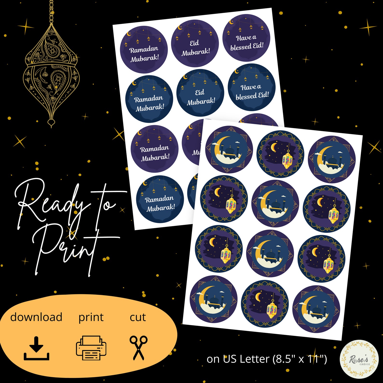 Topper cupcake ramadan stampabile / Regalo del Ramadan / Decoro del ...