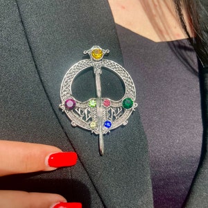 Rhodium Plated Tara Brooch - Etsy