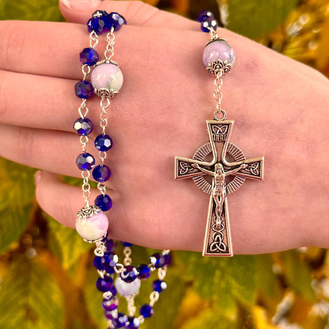 All Capped Blue Rosary Beads - Etsy