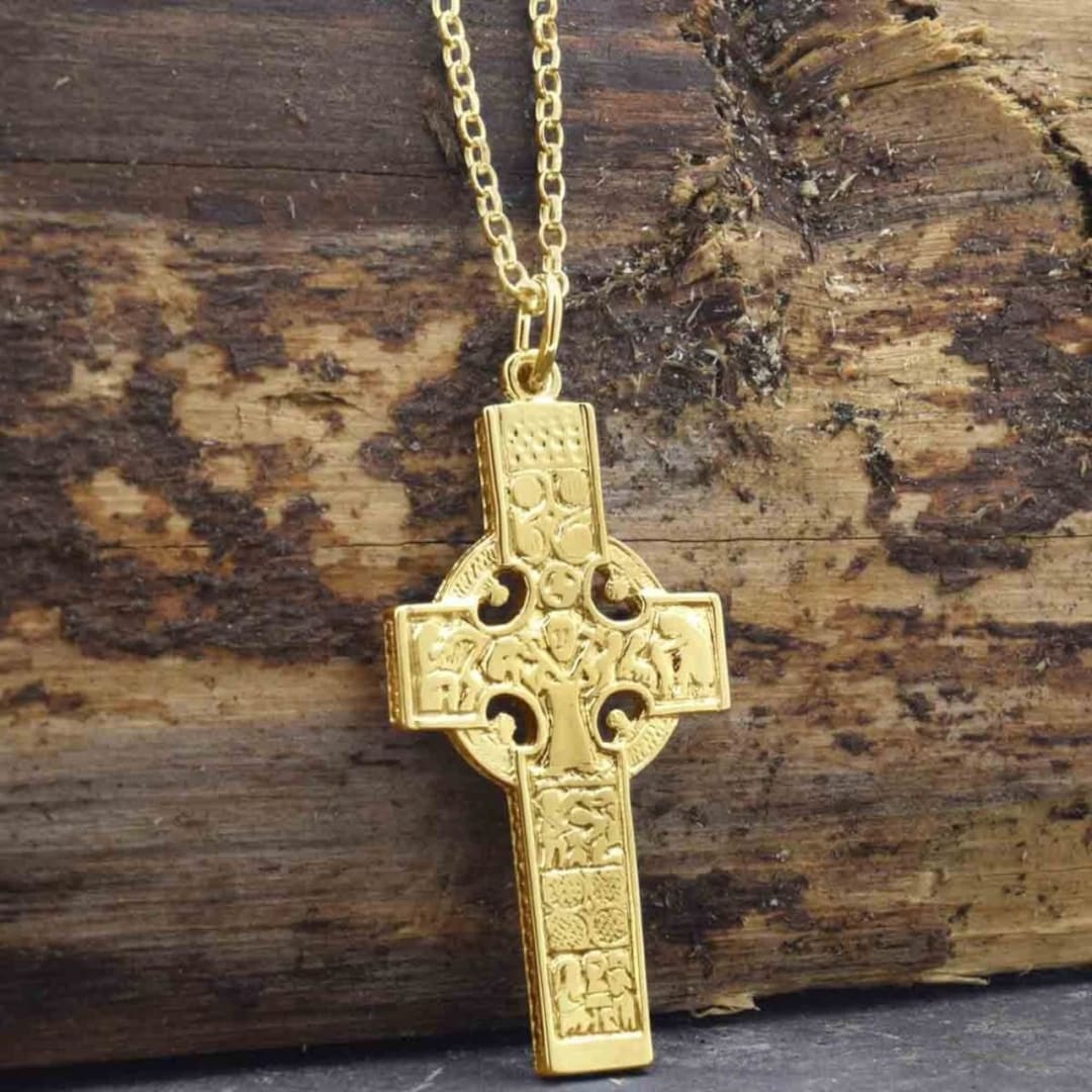 Gold Celtic Cross of Durrow - Etsy