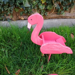 Pink Flamingo Wood Planter - Etsy