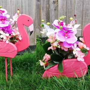 Pink Flamingo Wood Planter - Etsy