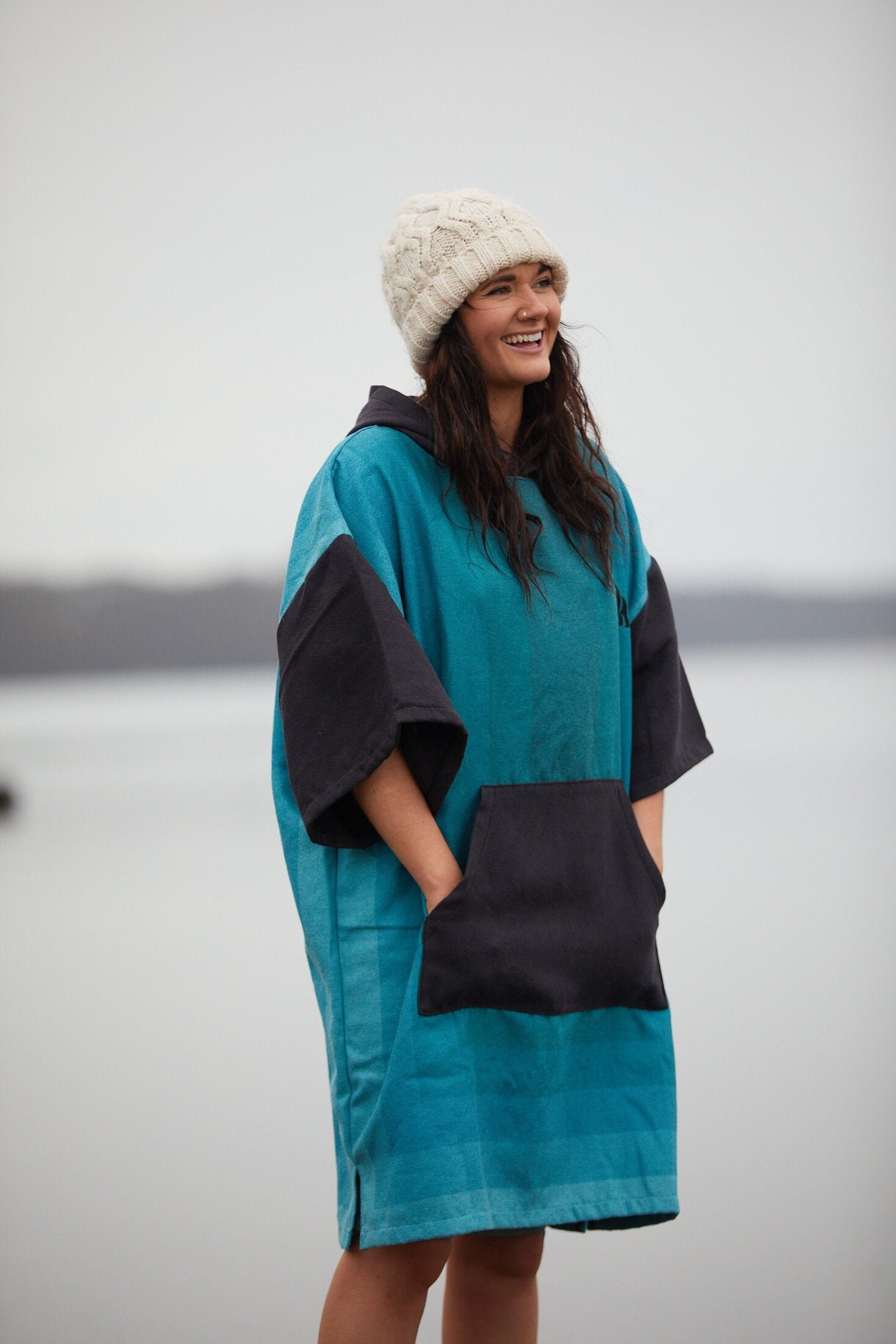 ECO Recycled Changing Robe Poncho Teal Blue all Sizes | Etsy UK