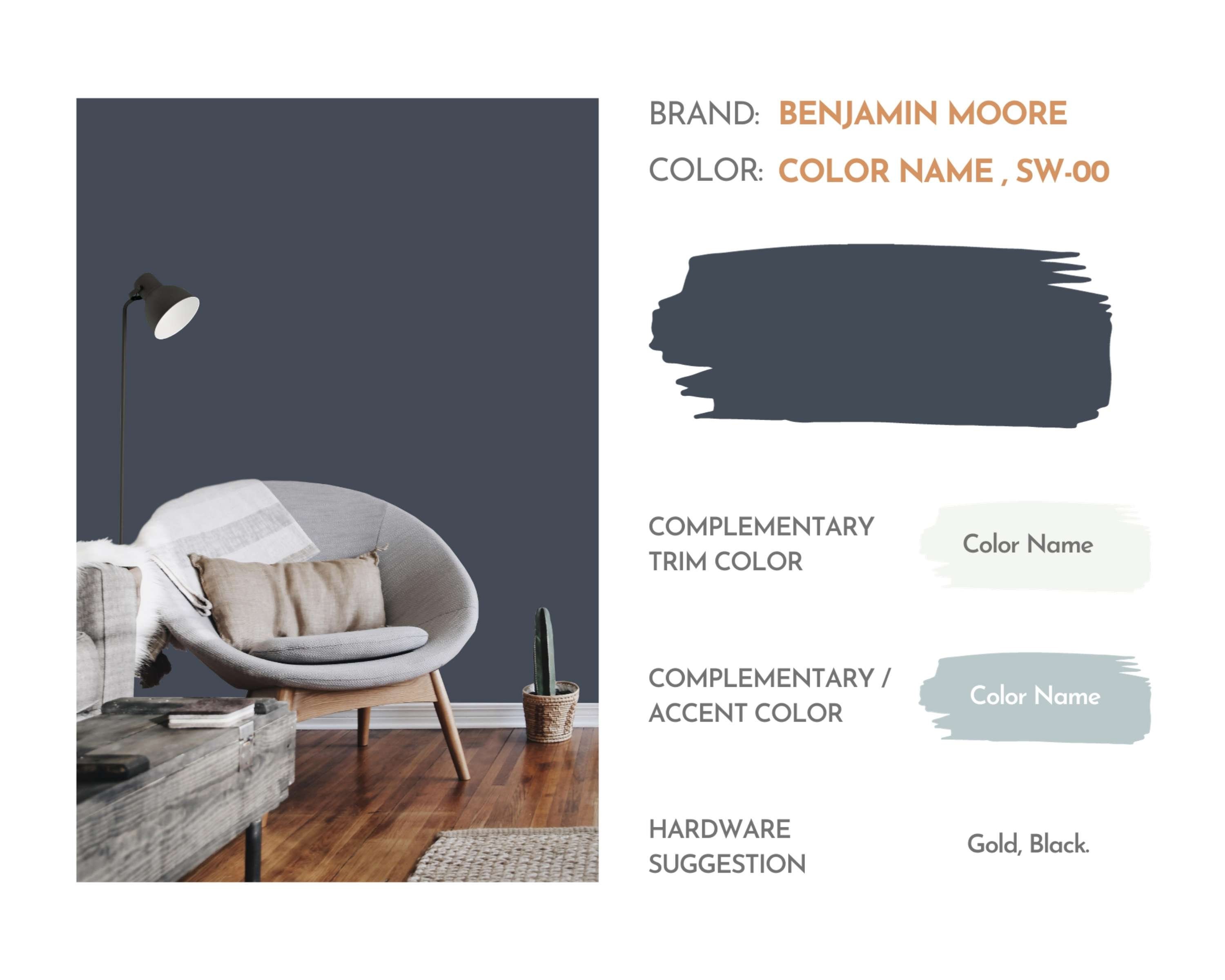 Smoke Paint Color Palette, Benjamin Moore, Interior Paint Palette ...
