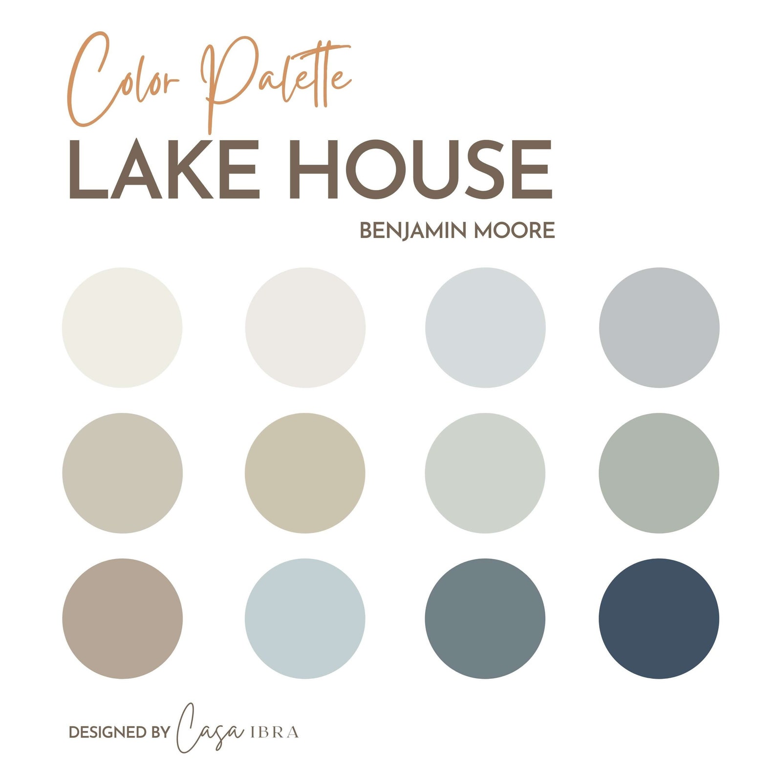Lake Home Color Palette Benjamin Moore Interior Paint | Etsy