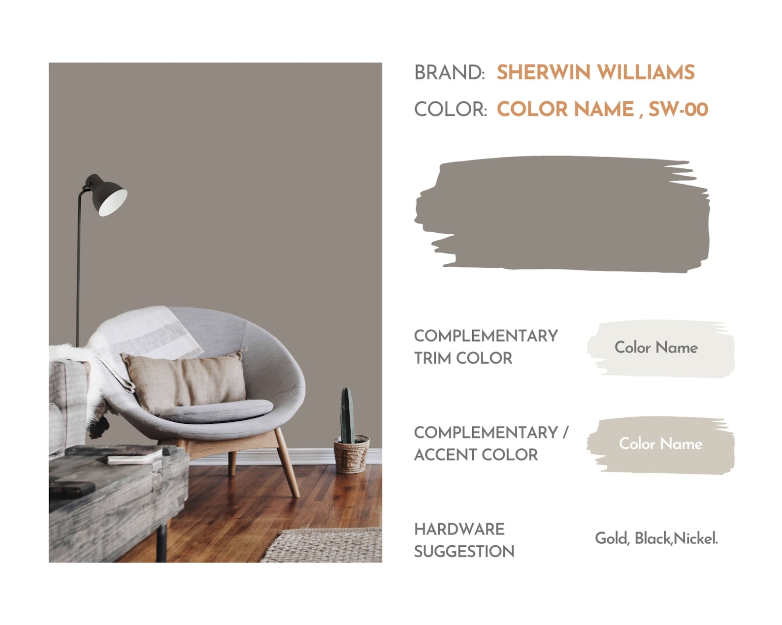 Warm Gray Color Palette, Sherwin Williams, Interior Paint Palette ...