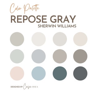 Repose Gray Paint Color Palette Sherwin Williams Interior - Etsy