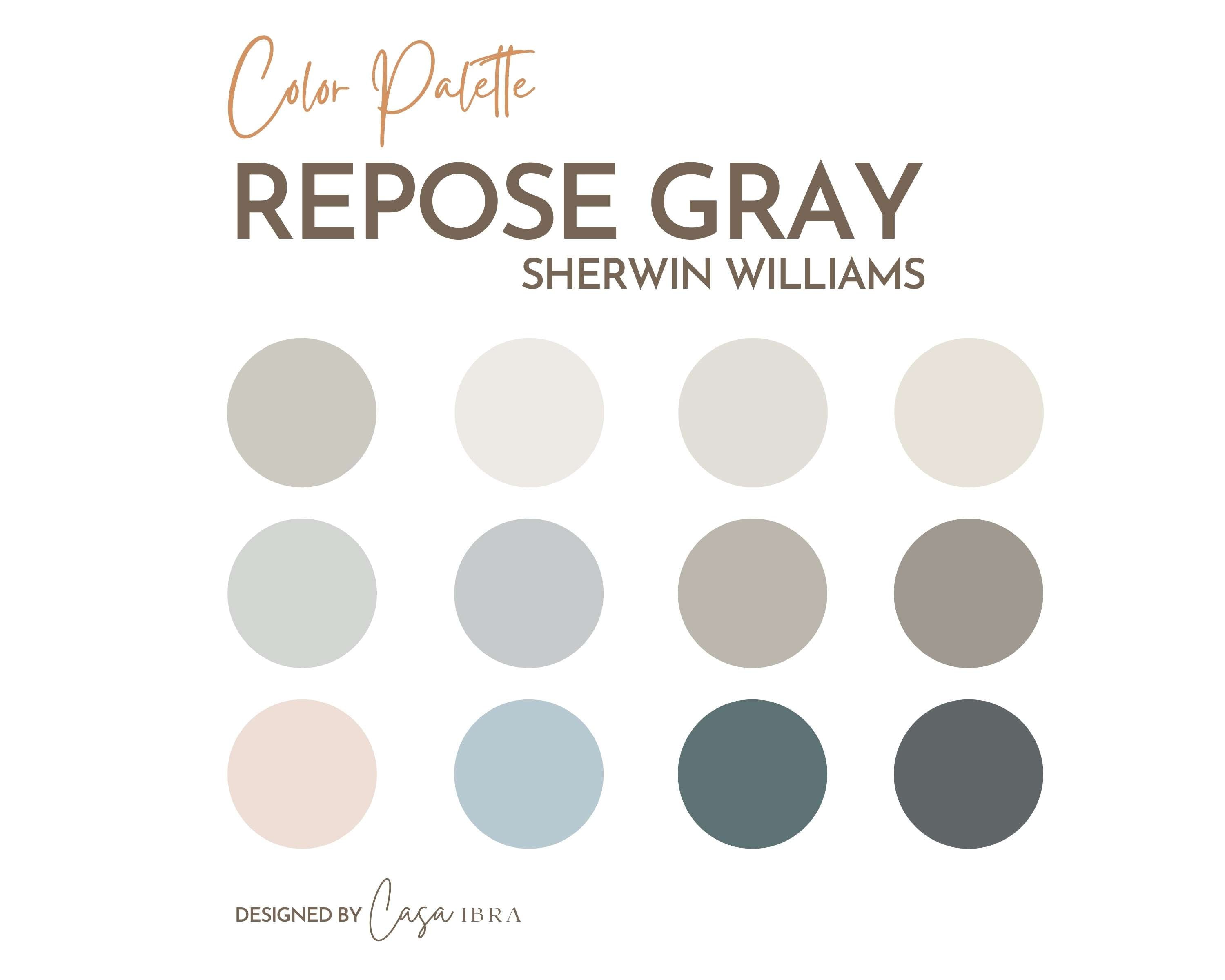 Repose Gray Paint Color Palette Sherwin Williams Interior - Etsy