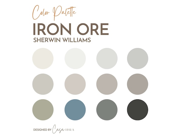 Iron Ore Paint Color Palette Sherwin Williams Interior Paint - Etsy