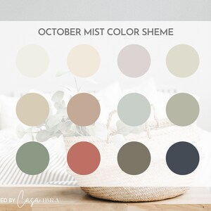 October Mist Paint Color Palette Benjamin Moore Interior - Etsy