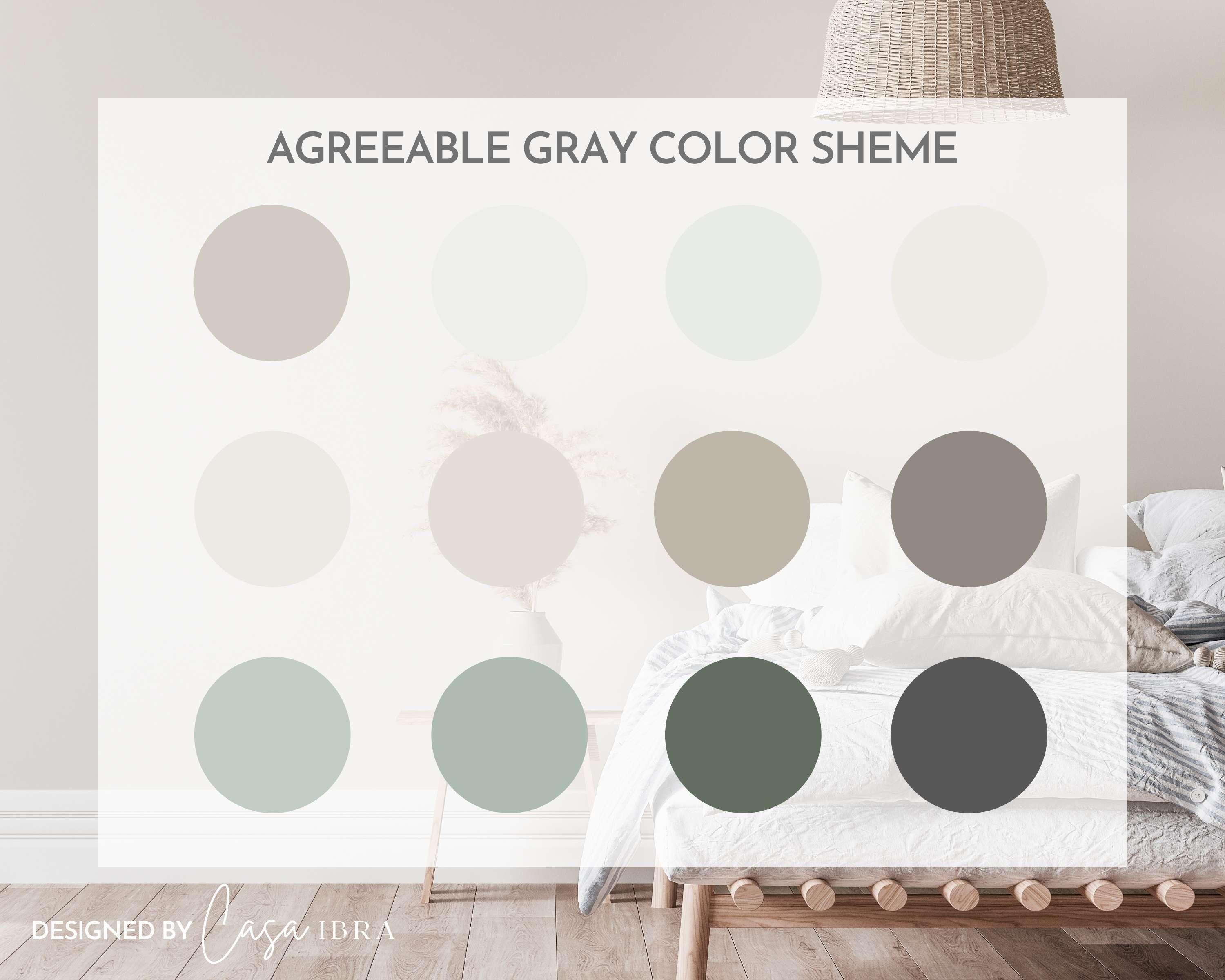 Agreeable Gray Paint Color Palette Sherwin Williams Interior - Etsy