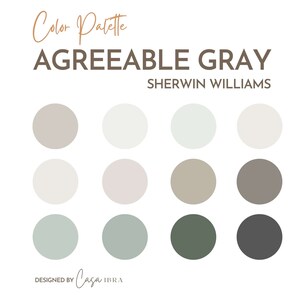 Agreeable Gray Paint Color Palette Sherwin Williams Interior - Etsy