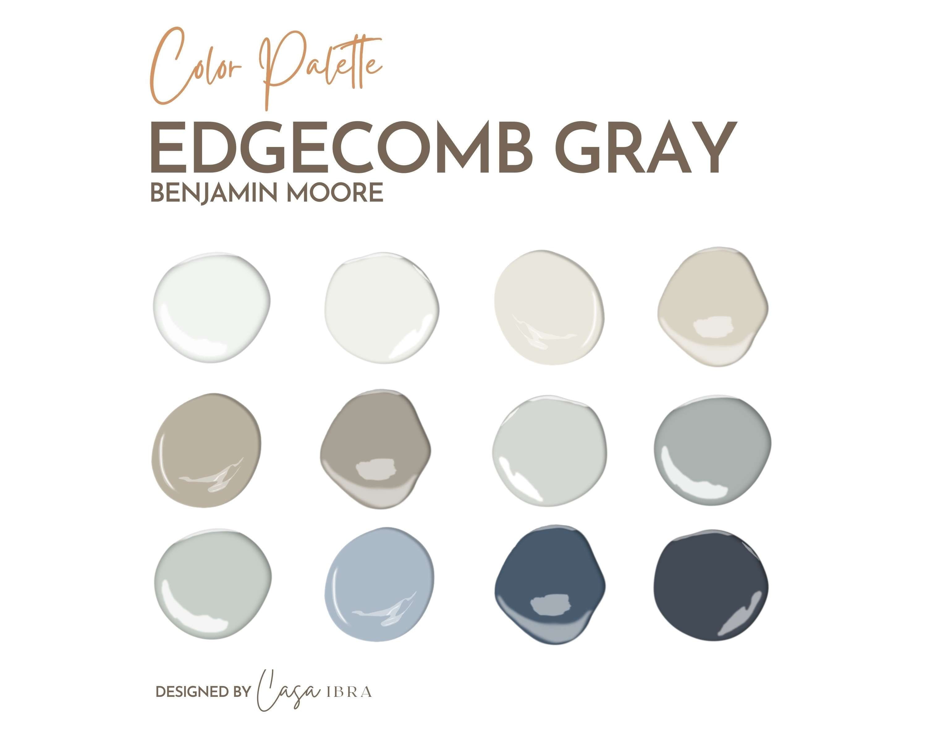 Edgecomb Gray Paint Color Palette, Benjamin Moore, Interior Paint ...