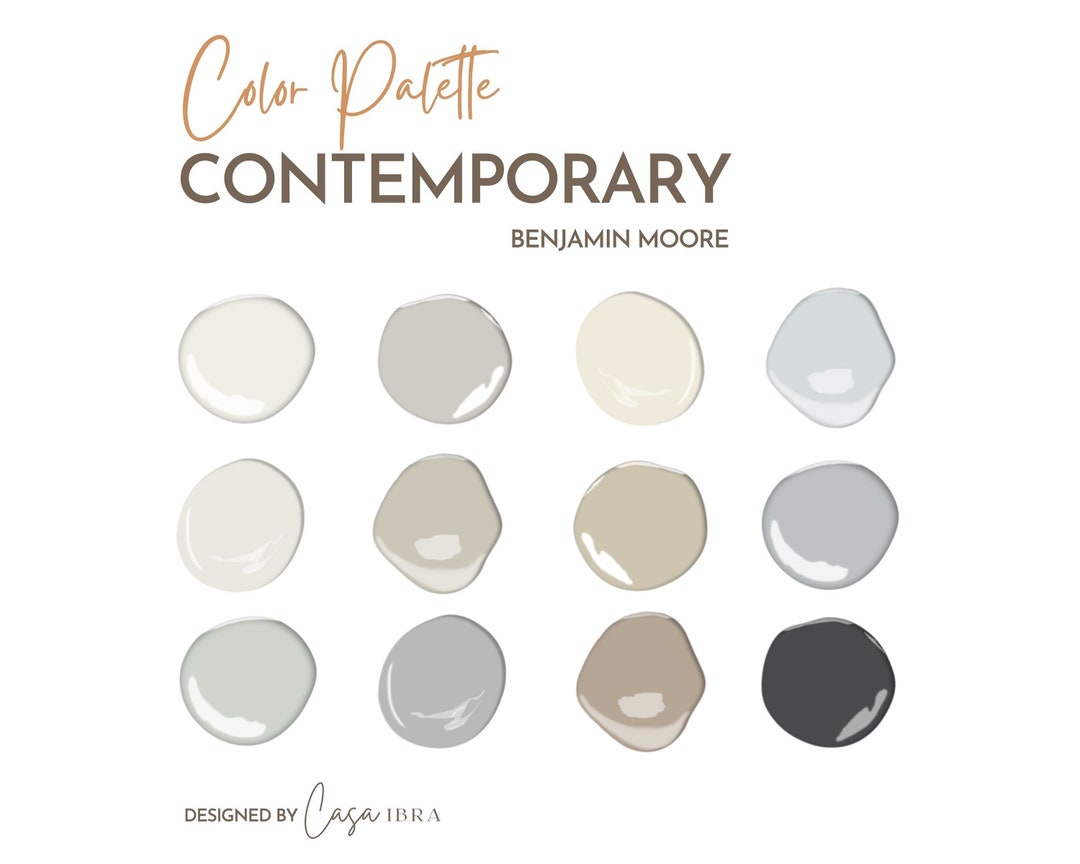 Contemporary Color Palette, Benjamin Moore, Interior Paint Palette ...