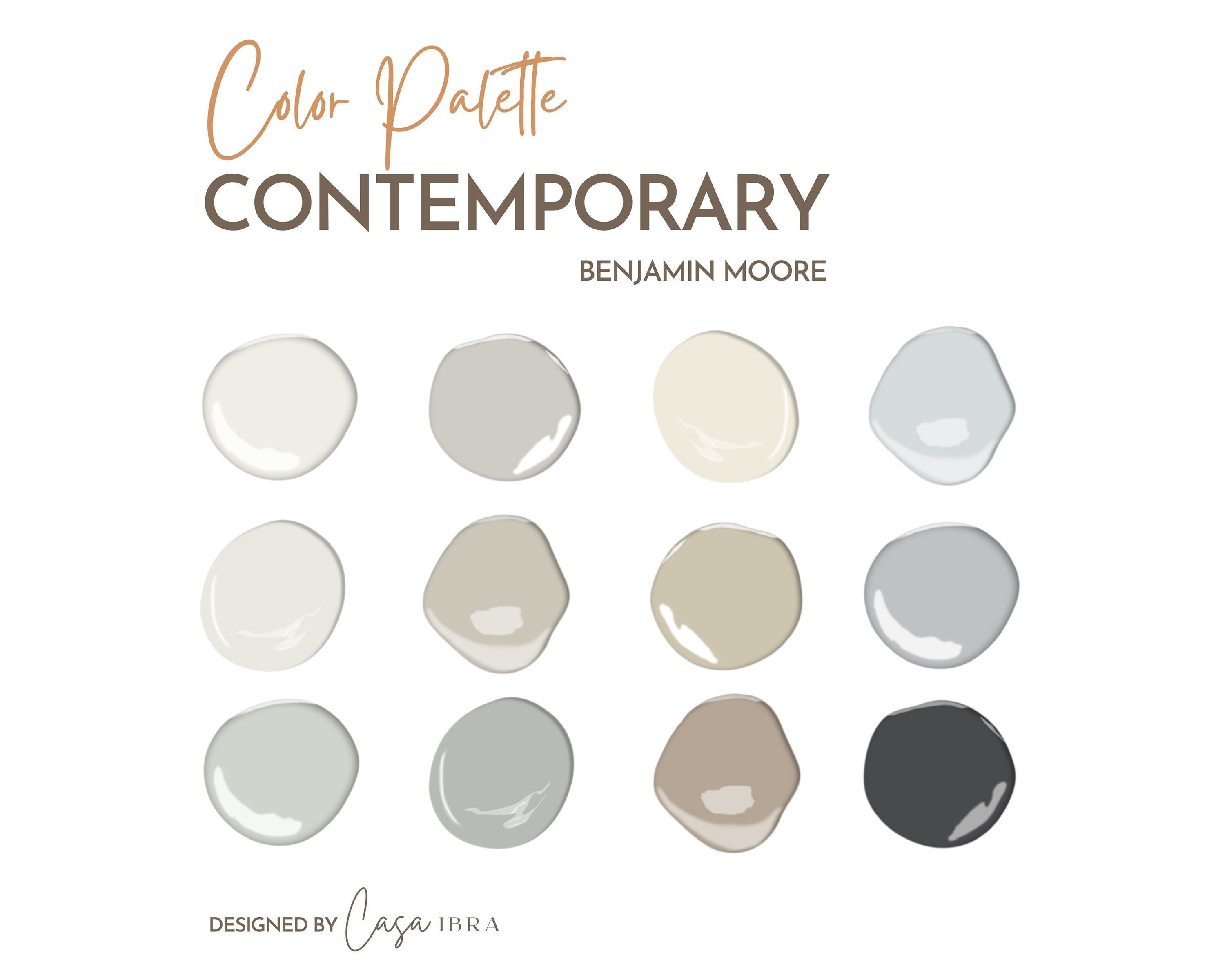 Contemporary Color Palette, Benjamin Moore, Interior Paint Palette ...