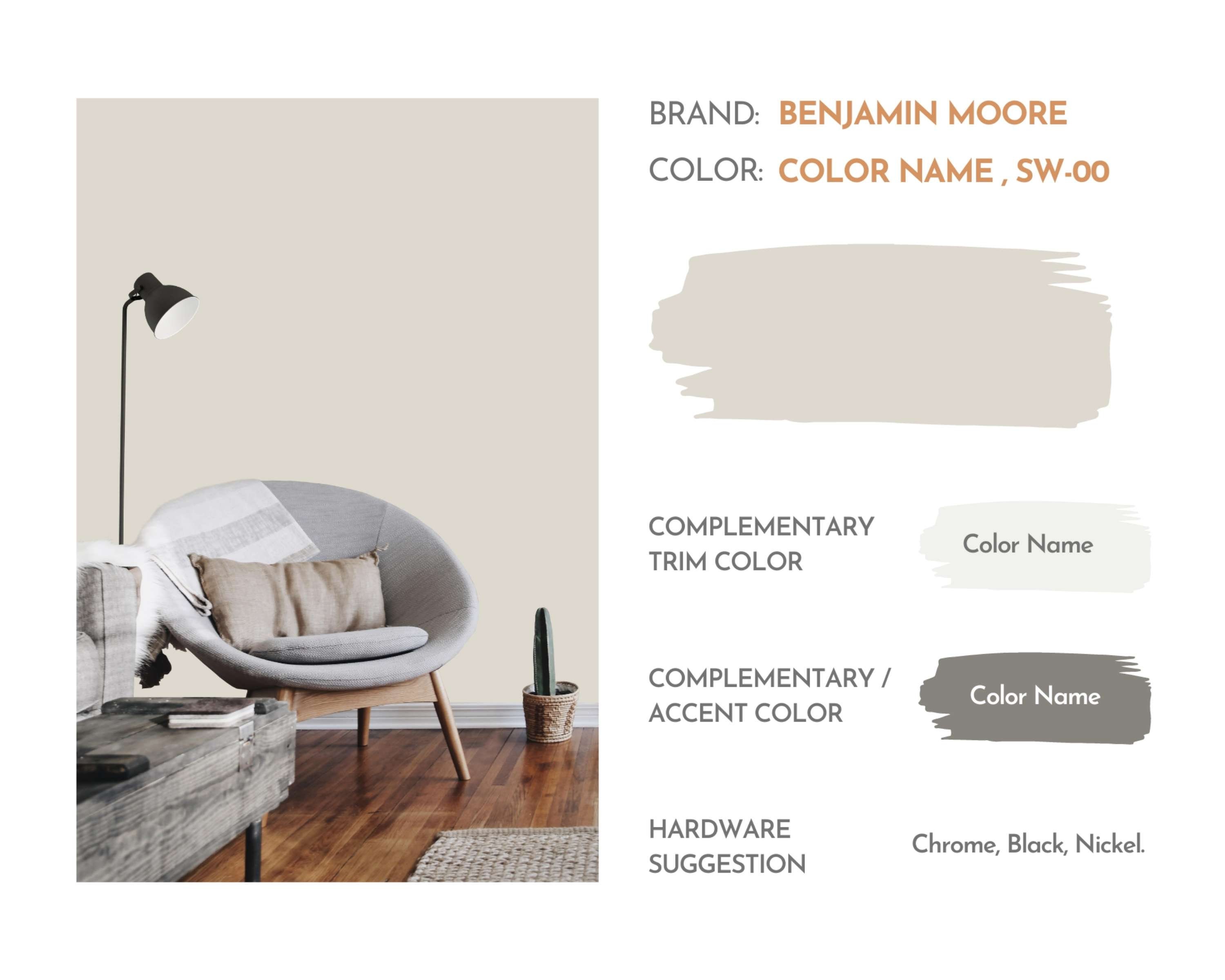 Swiss Coffee Paint Color Palette, Benjamin Moore, Interior Paint ...