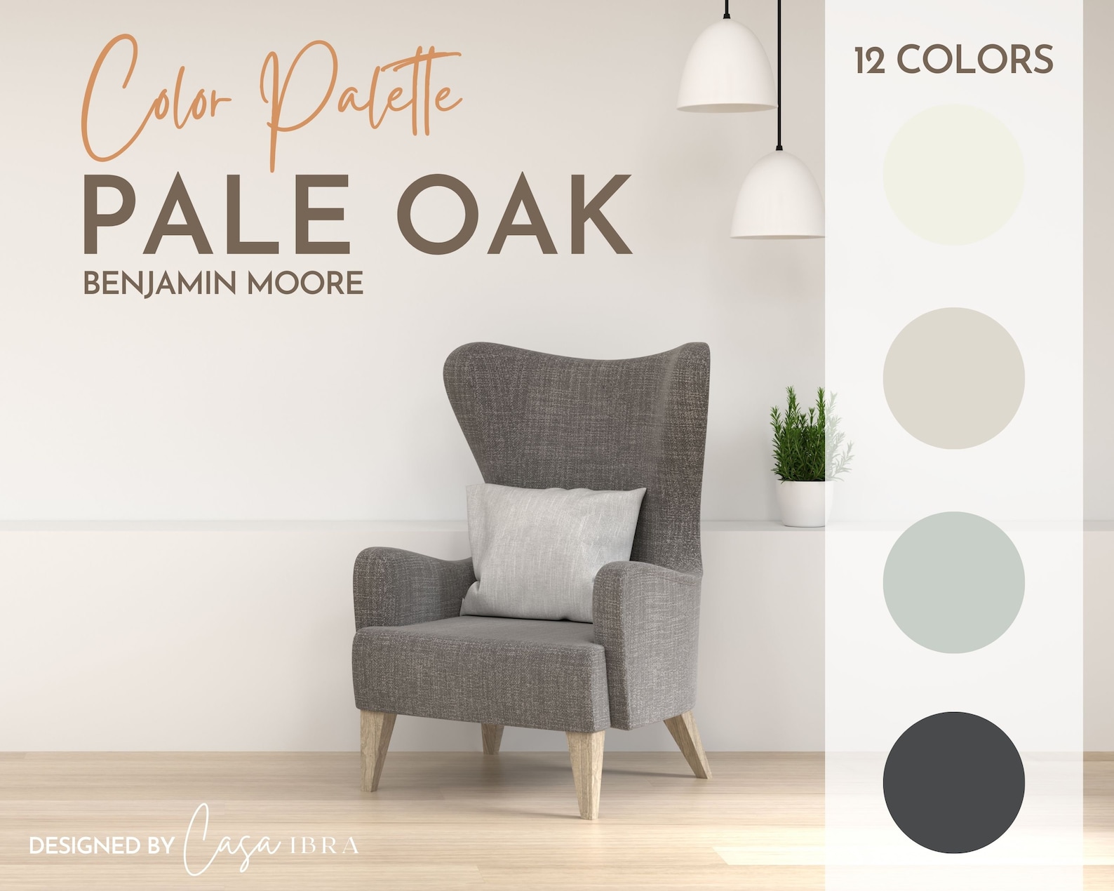 Pale Oak Paint Color Palette, Benjamin Moore, Interior Paint Palette ...