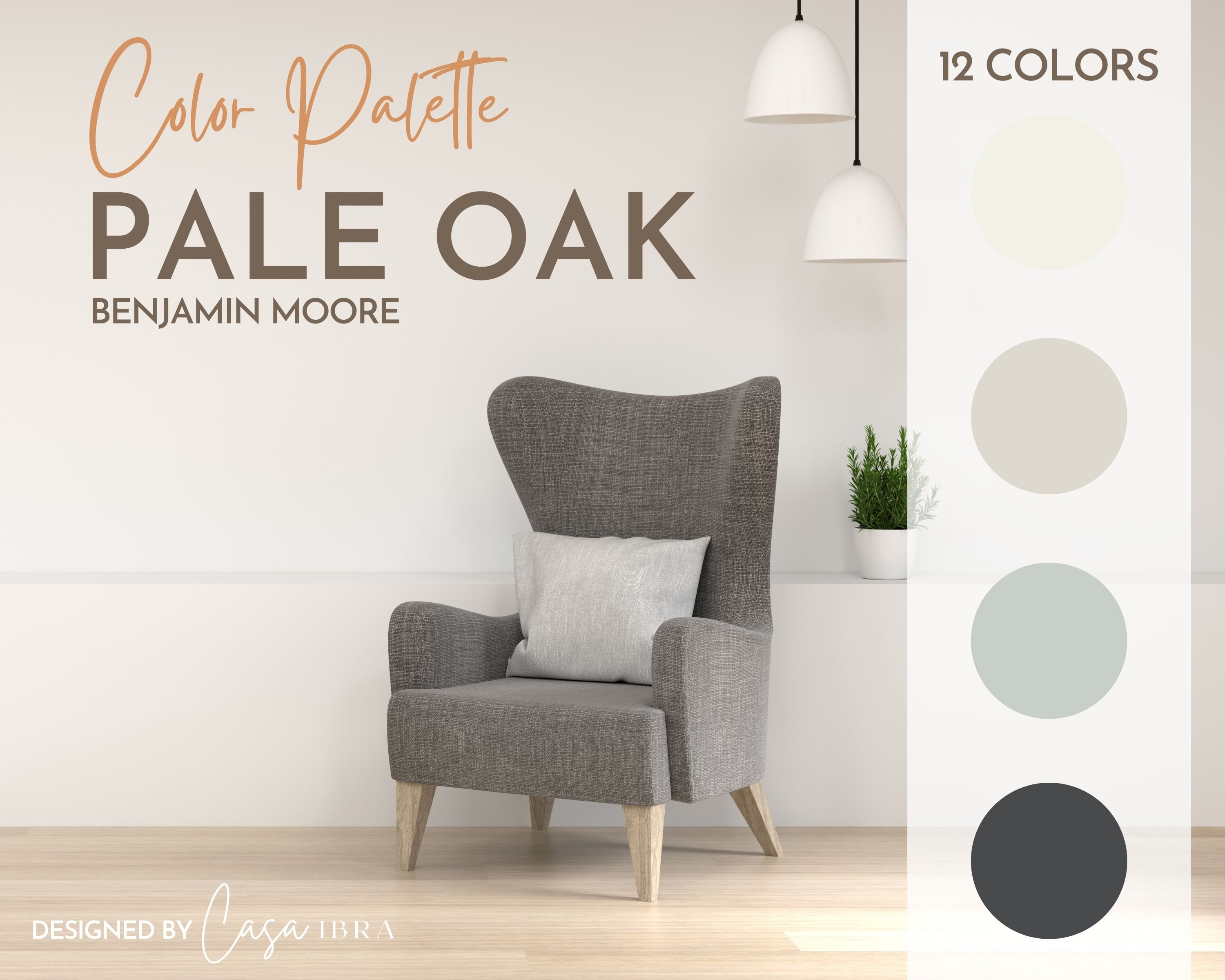 Pale Oak Paint Color Palette, Benjamin Moore, Interior Paint Palette ...