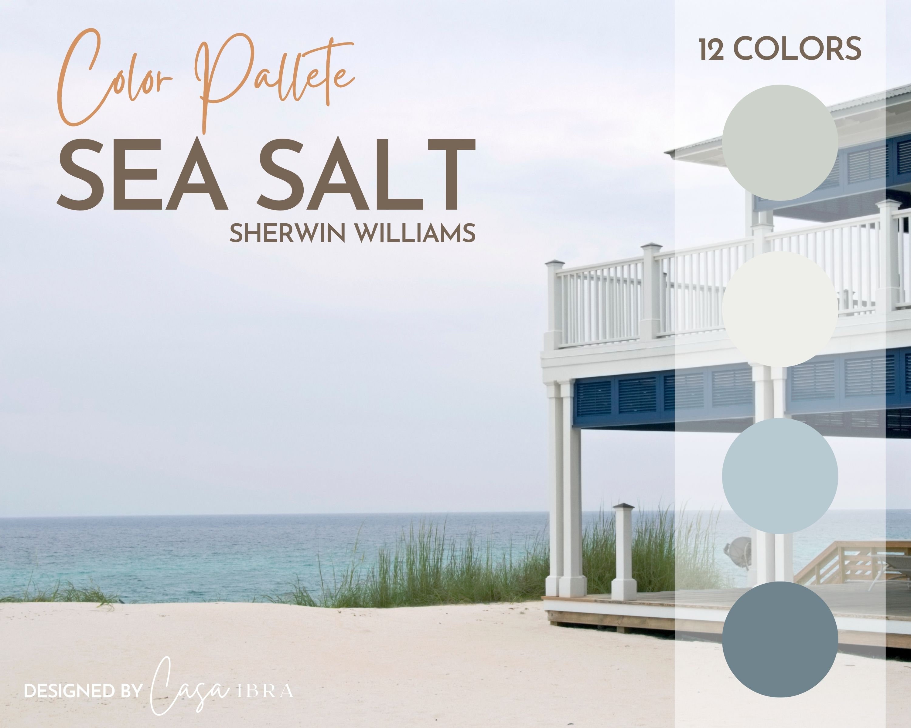 Sea Salt Paint Color Palette, Sherwin Williams, Interior Paint Palette ...