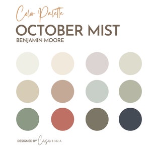 October Mist Paint Color Palette Benjamin Moore Interior - Etsy