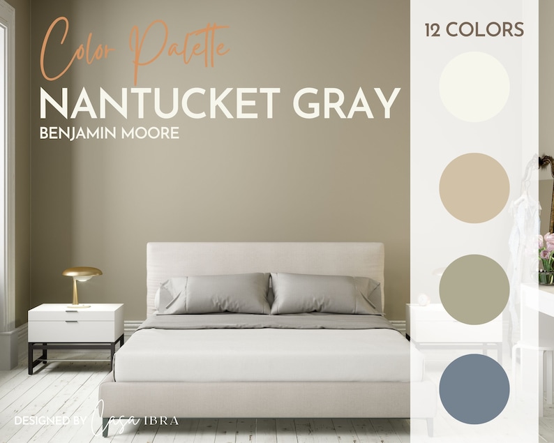 Nantucket Gray Paint Color Palette, Benjamin Moore, Interior Paint ...