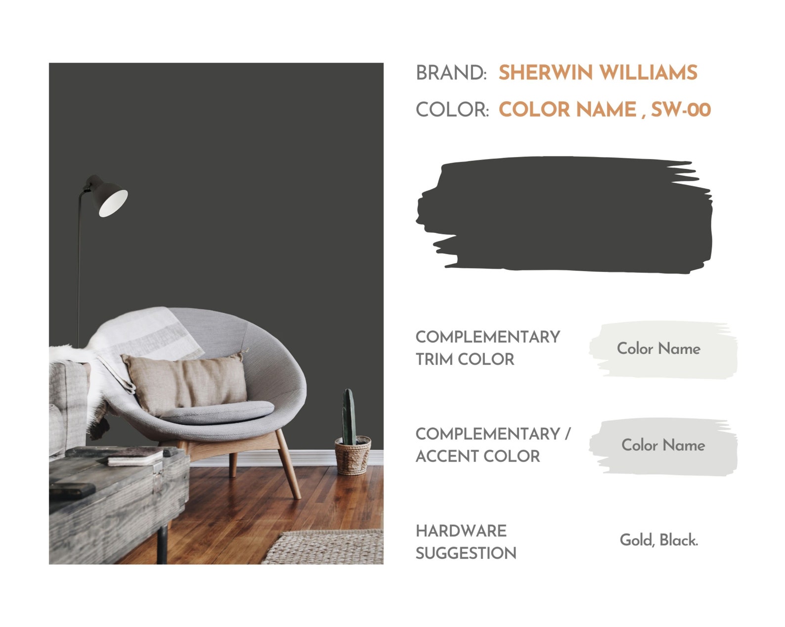 Iron Ore Paint Color Palette, Sherwin Williams, Interior Paint Palette ...