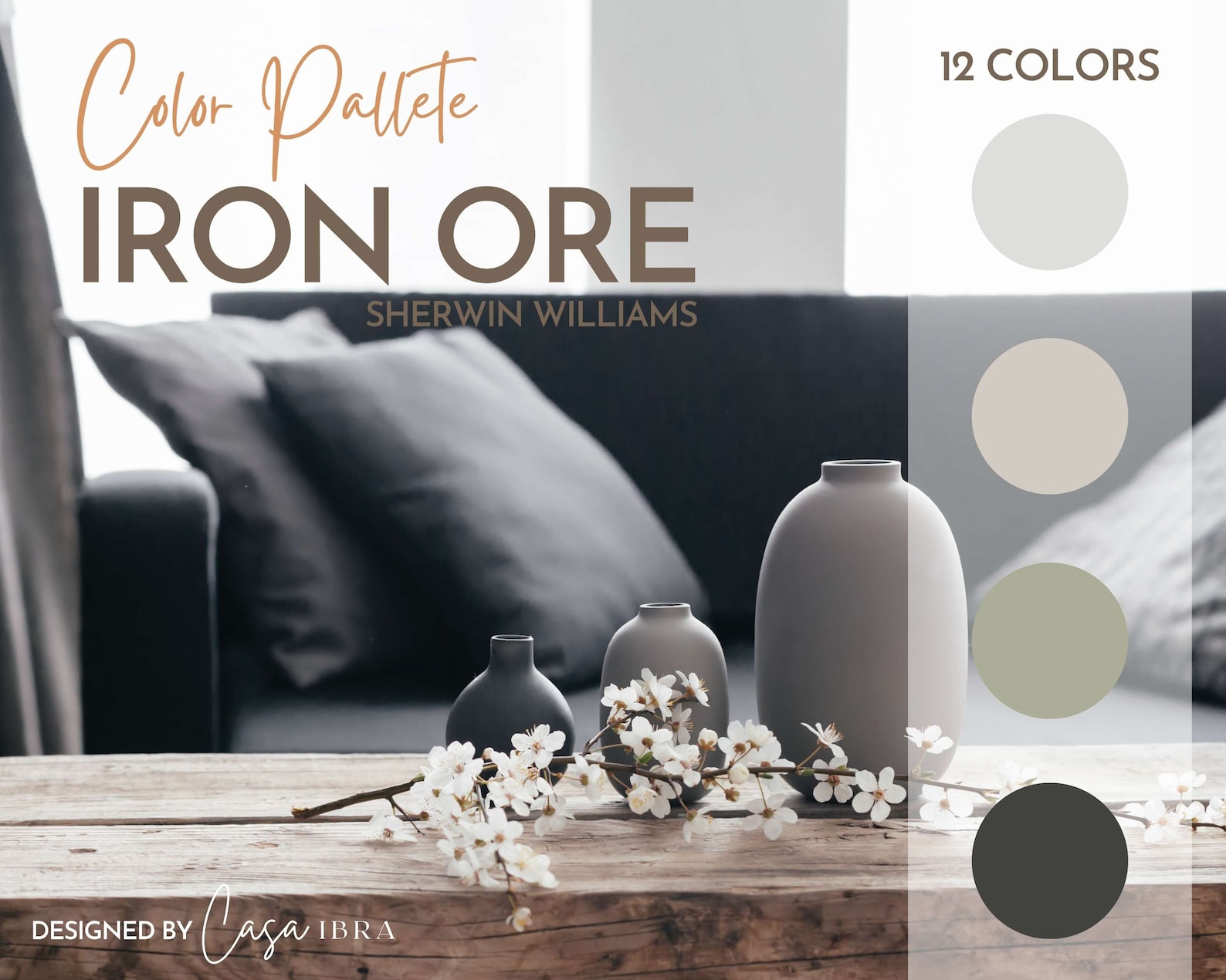Iron Ore Paint Color Palette Sherwin Williams Interior Paint - Etsy
