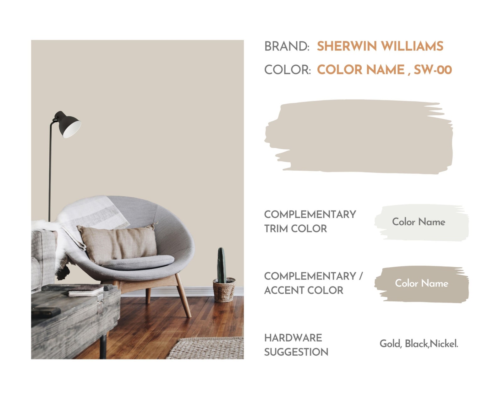 Warm Gray Color Palette, Sherwin Williams, Interior Paint Palette ...
