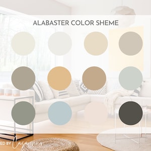 Alabaster Paint Color Palette, Sherwin Williams, Interior Paint Palette ...