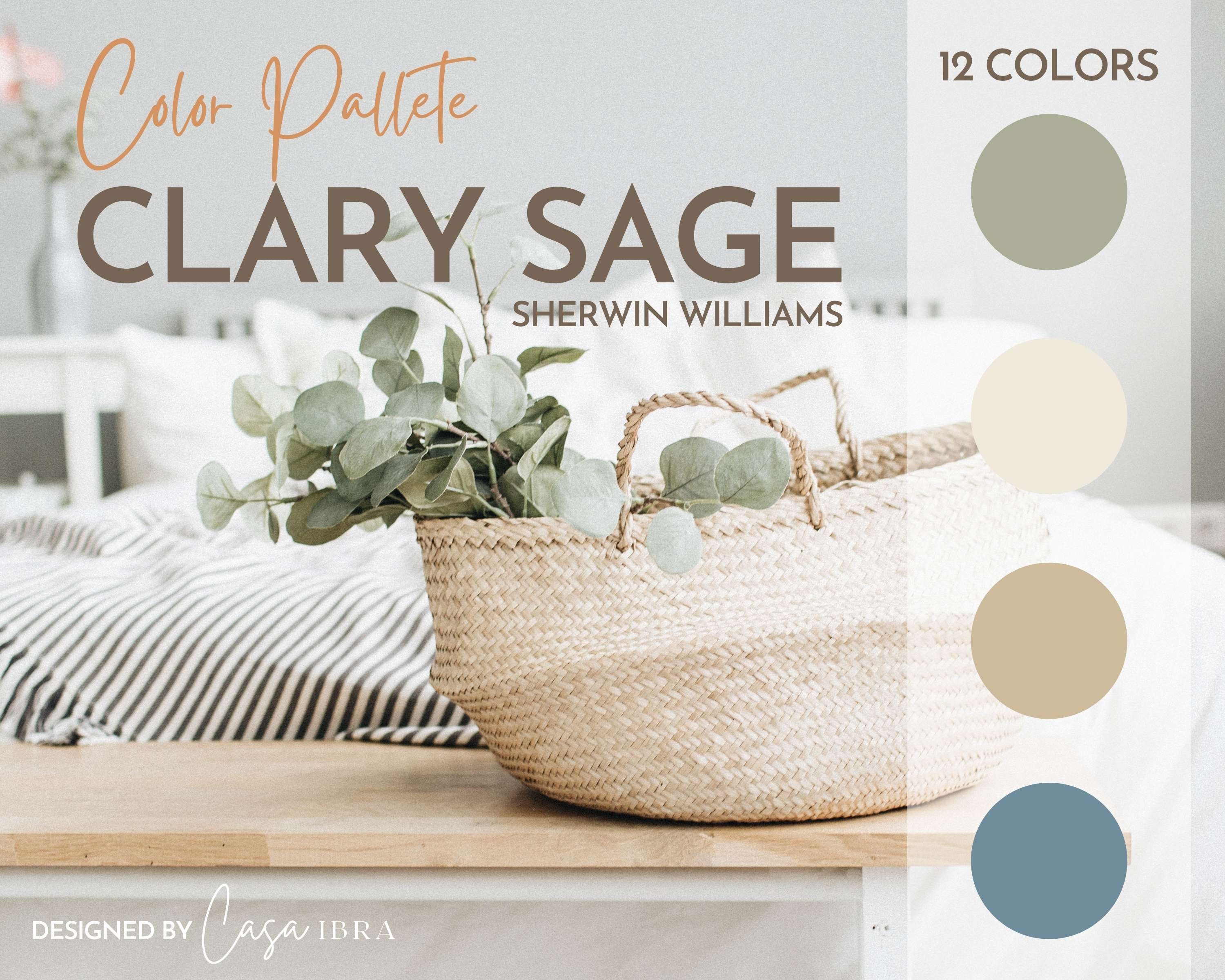 Clary Sage Paint Color Palette Sherwin Williams Interior - Etsy