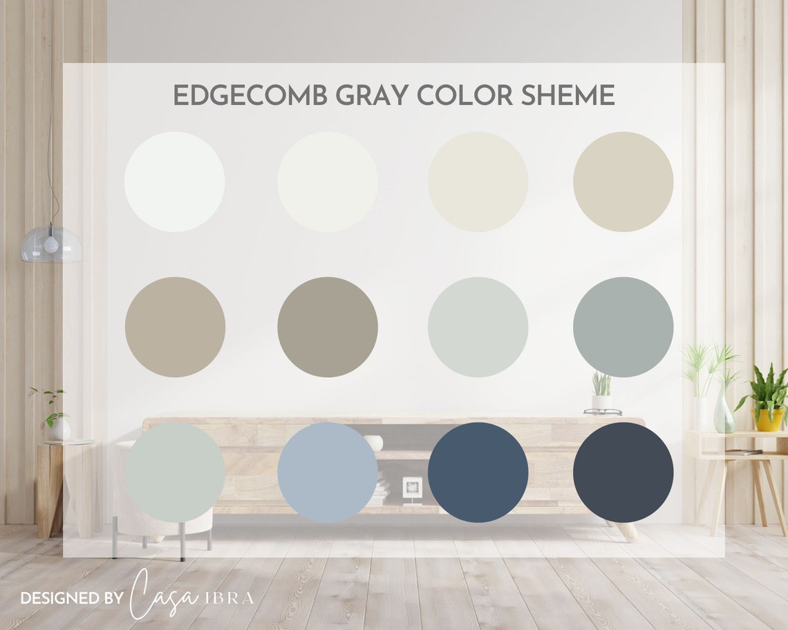 Edgecomb Gray Paint Color Palette Benjamin Moore Interior - Etsy
