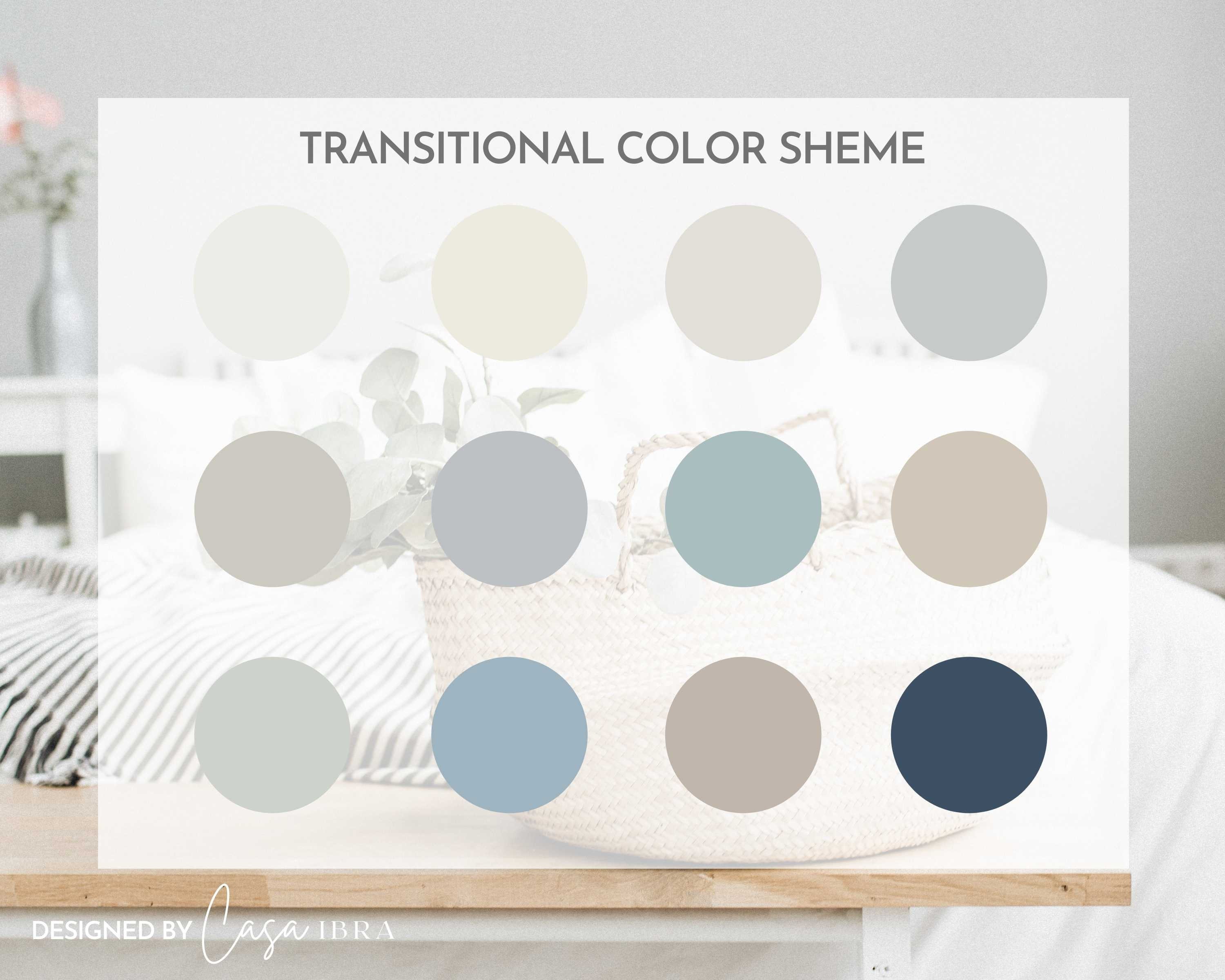 Transitional Paint Color Palette Sherwin Williams Interior - Etsy