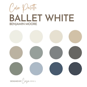 Ballet White Paint Color Palette Benjamin Moore Interior - Etsy