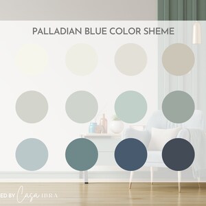 Palladian Blue Paint Color Palette Benjamin Moore Interior - Etsy