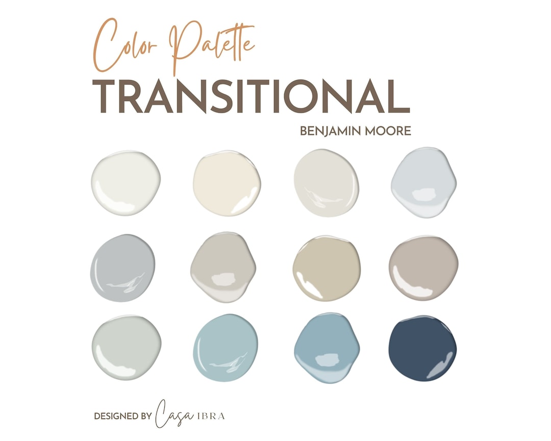 Transitional Paint Color Palette, Benjamin Moore, Interior Paint ...