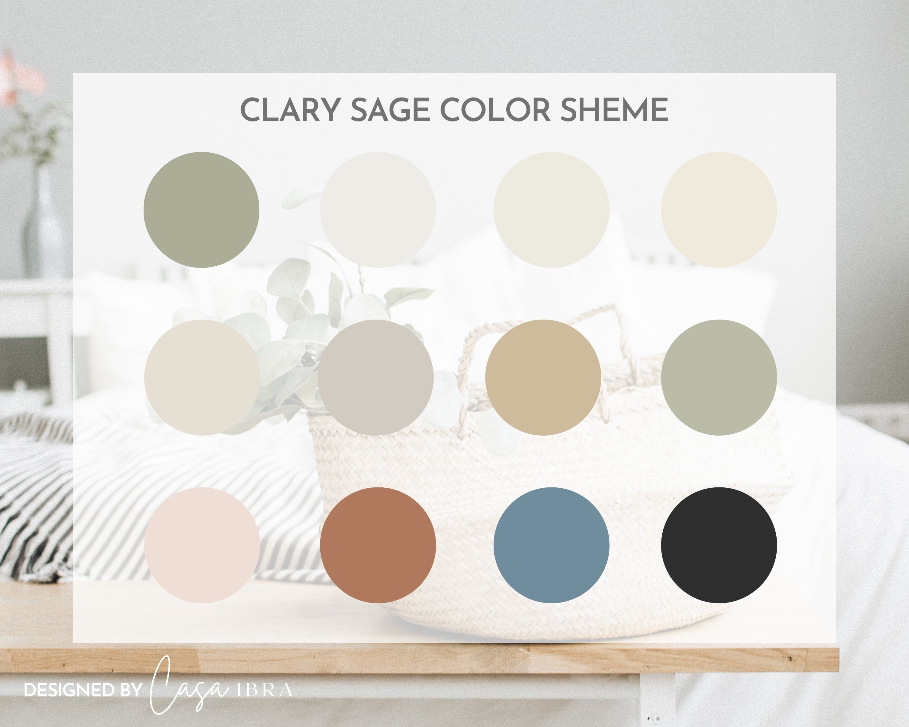 Clary Sage Paint Color Palette, Sherwin Williams, Interior Paint ...
