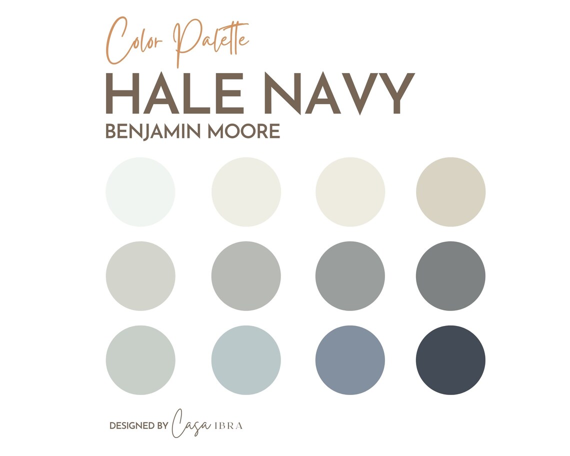 Hale Navy Paint Color Palette Benjamin Moore Interior Paint - Etsy