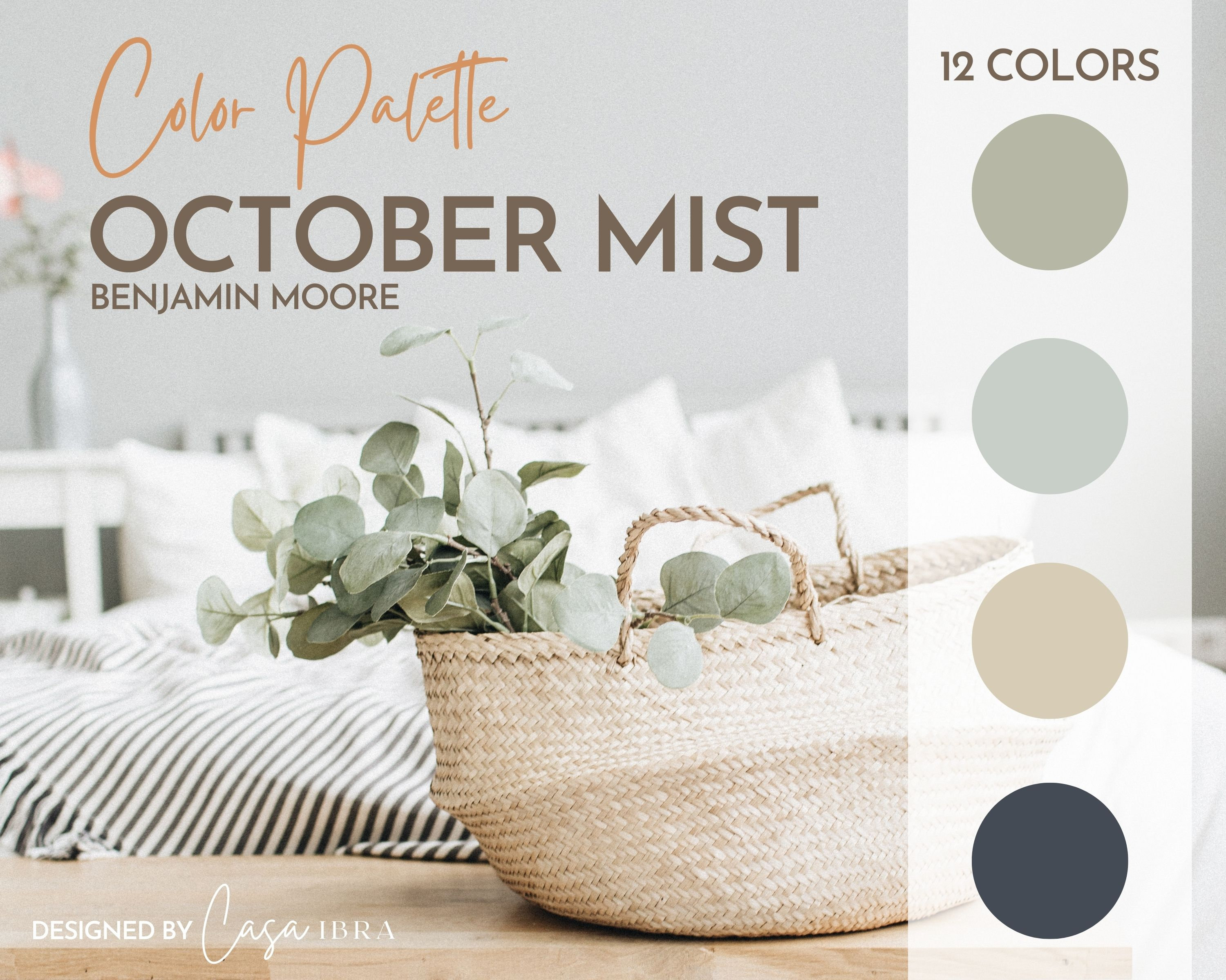 October Mist Paint Color Palette Benjamin Moore Interior - Etsy