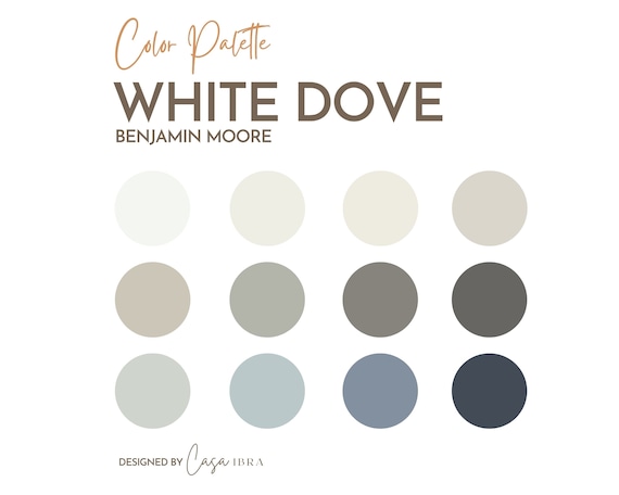 White Dove Paint Color Palette Benjamin Moore Interior Paint - Etsy Canada