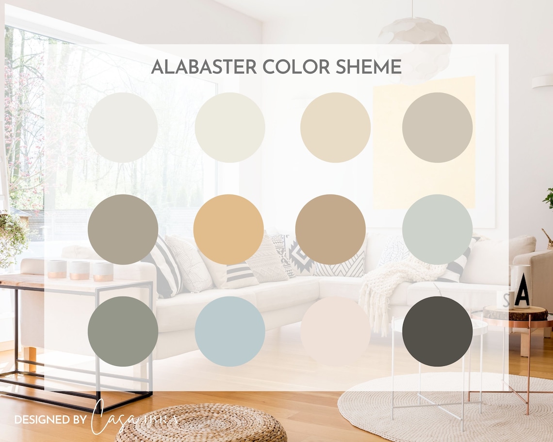 Alabaster Paint Color Palette Sherwin Williams Interior - Etsy