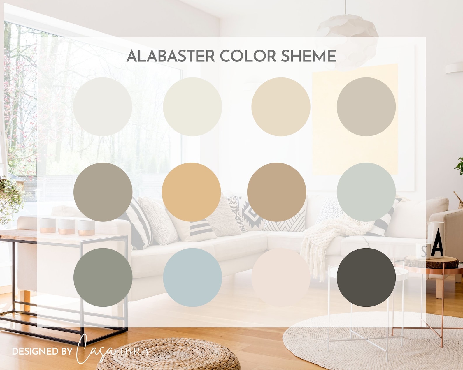 Alabaster Paint Color Palette Sherwin Williams Interior - Etsy
