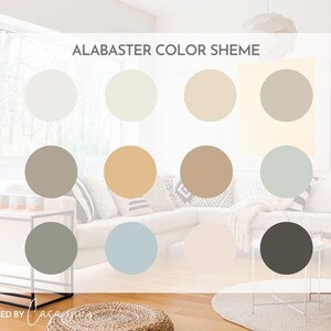 Alabaster Paint Color Palette Sherwin Williams Interior - Etsy