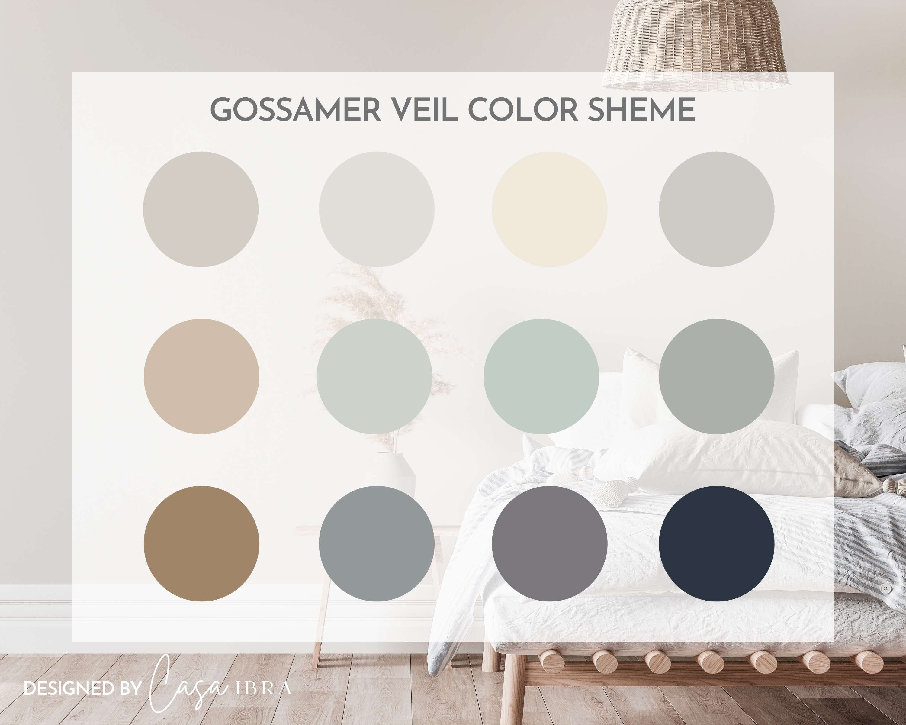 Gossamer Veil Paint Color Palette Sherwin Williams Interior - Etsy