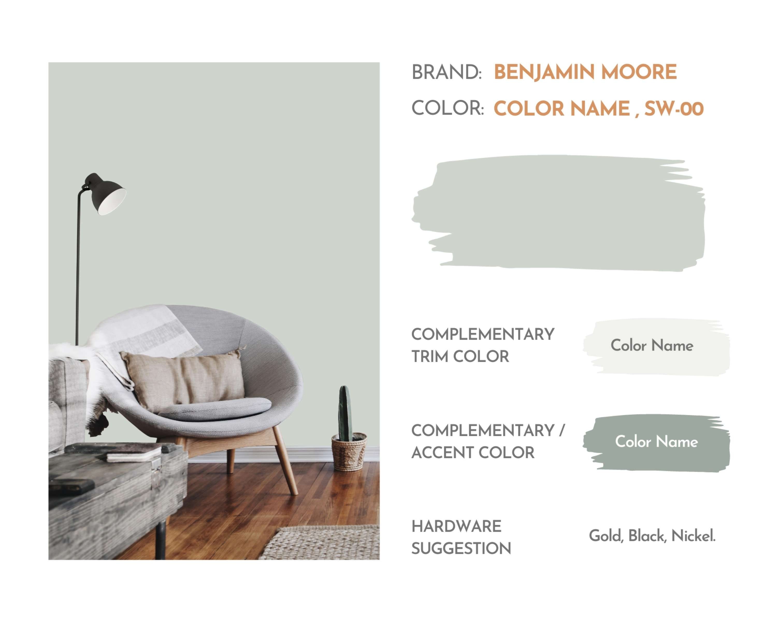 Swiss Coffee Paint Color Palette, Benjamin Moore, Interior Paint ...