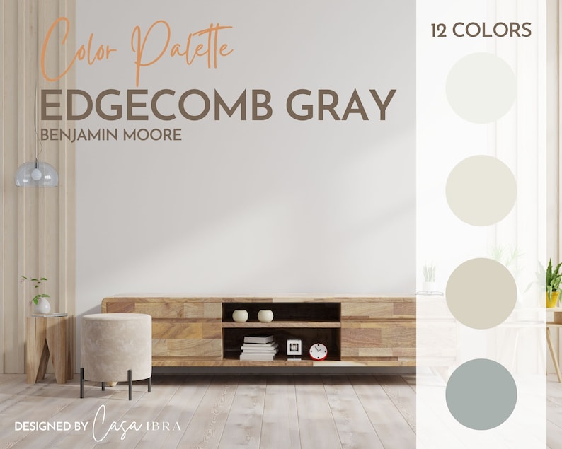 Edgecomb Gray Paint Color Palette Benjamin Moore Interior - Etsy
