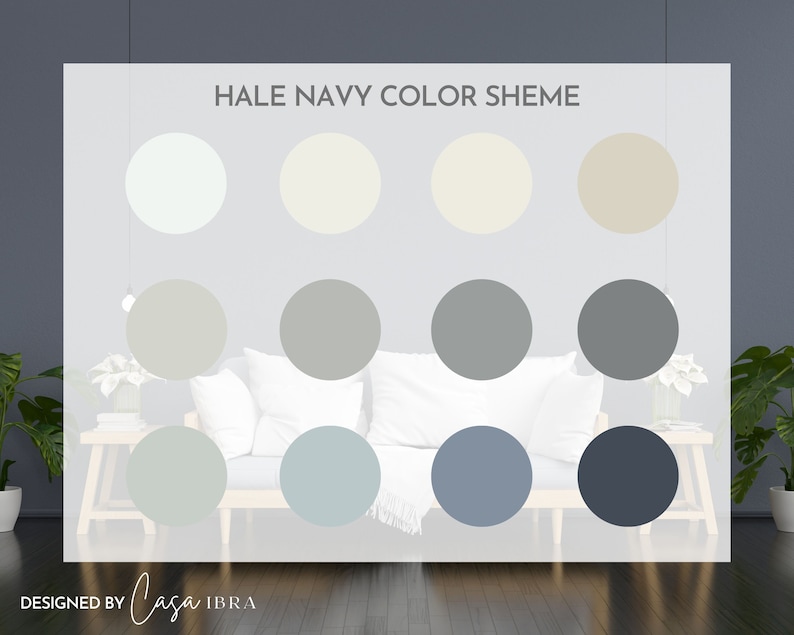 Hale Navy Paint Color Palette Benjamin Moore Interior Paint - Etsy