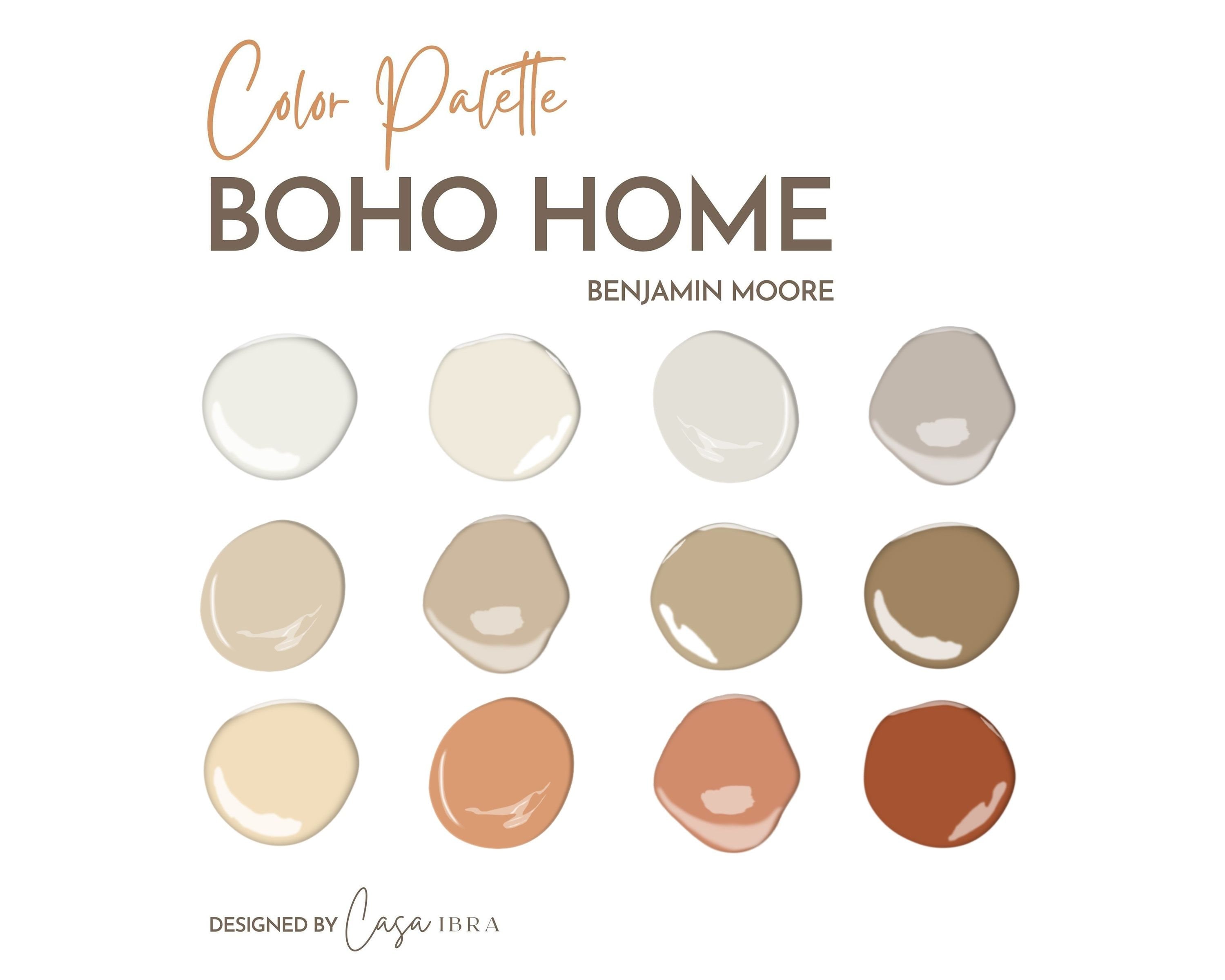 Boho Home Color Palette, Benjamin Moore, Interior Paint Palette ...
