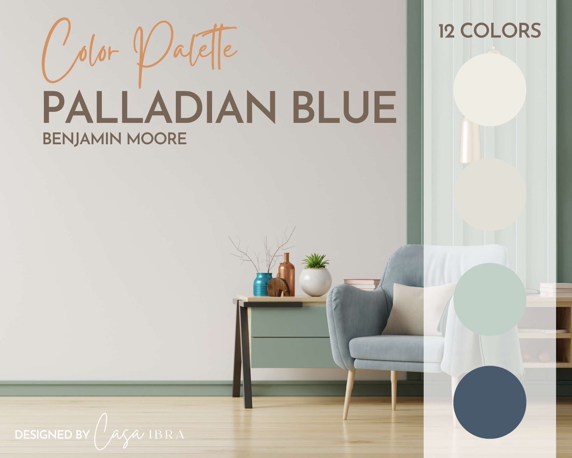Palladian Blue Paint Color Palette, Benjamin Moore, Interior Paint ...