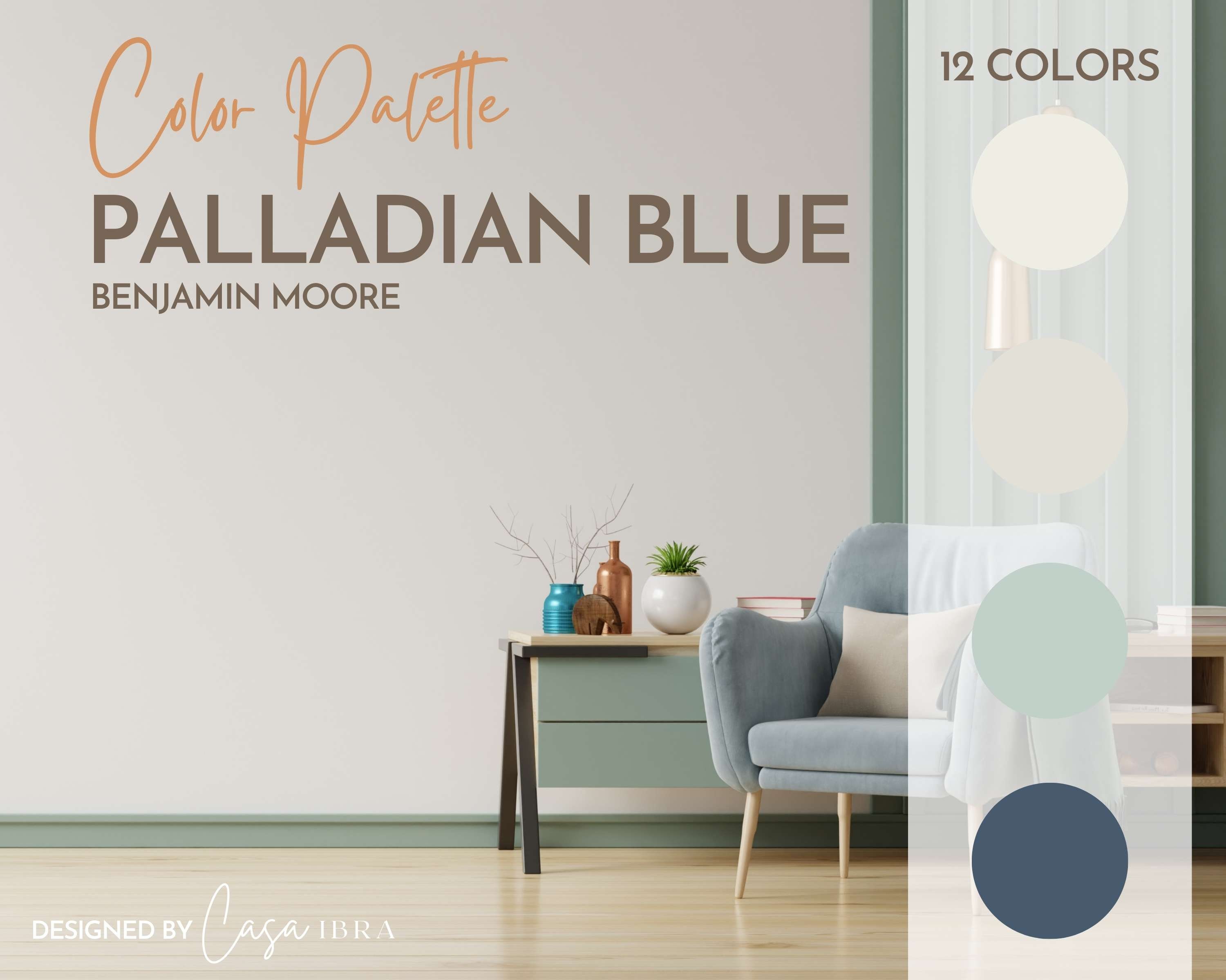 Palladian Blue Paint Color Palette, Benjamin Moore, Interior Paint ...