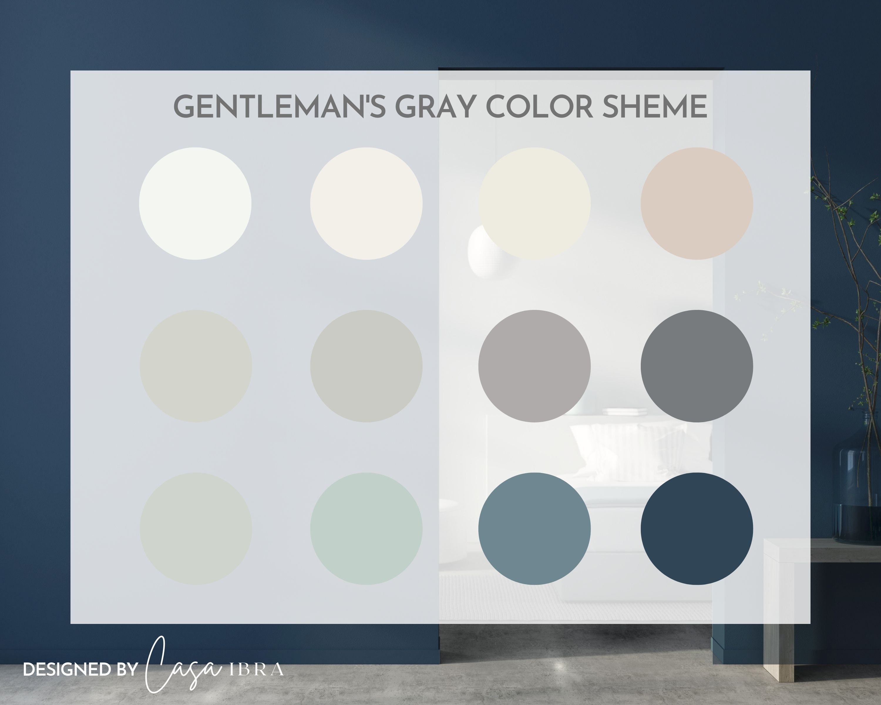Gentleman's Gray Paint Color Palette, Benjamin Moore, Interior Paint ...